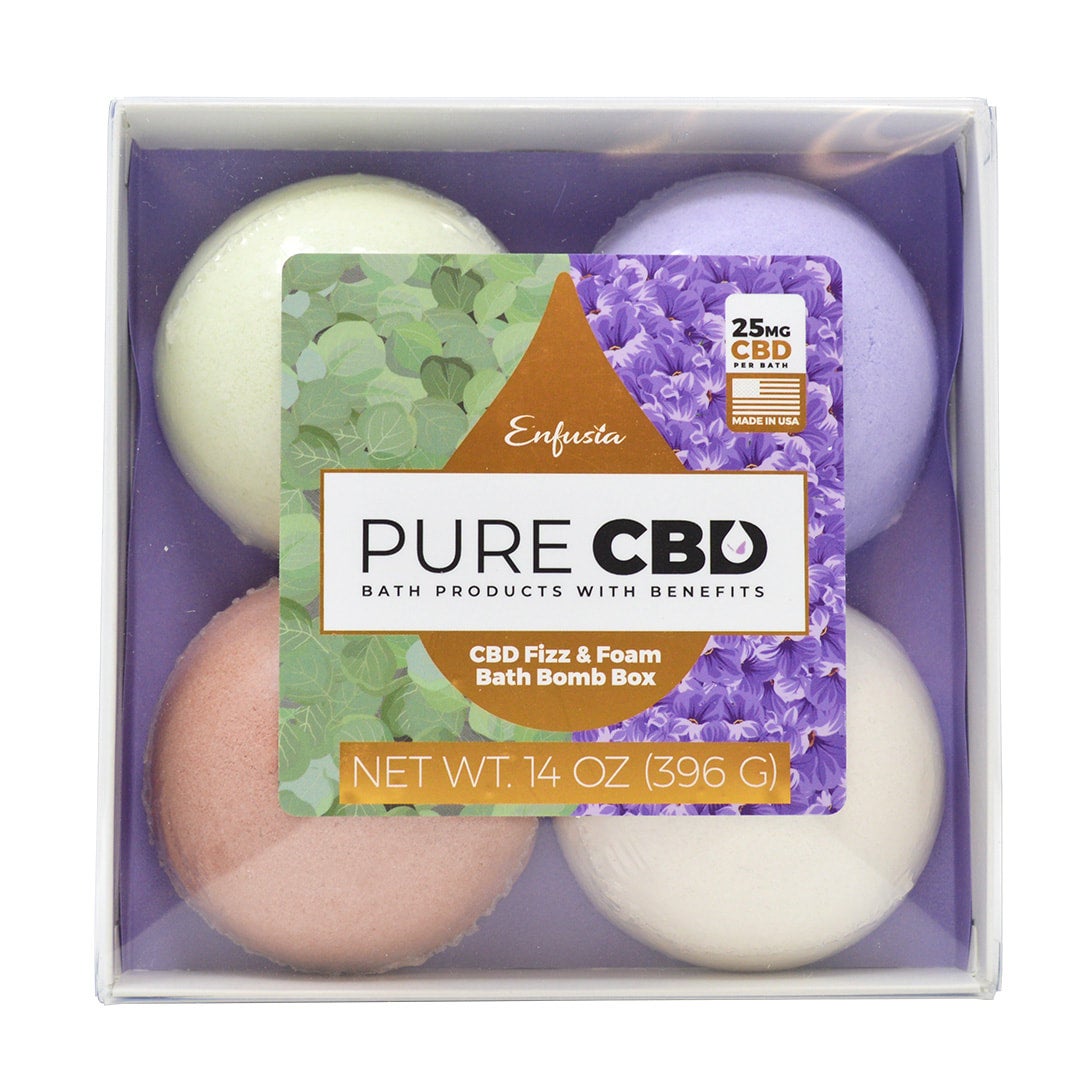 CBD Fizz & Foam Bath Bomb Box | Pure CBD | Bath Products with Benefits